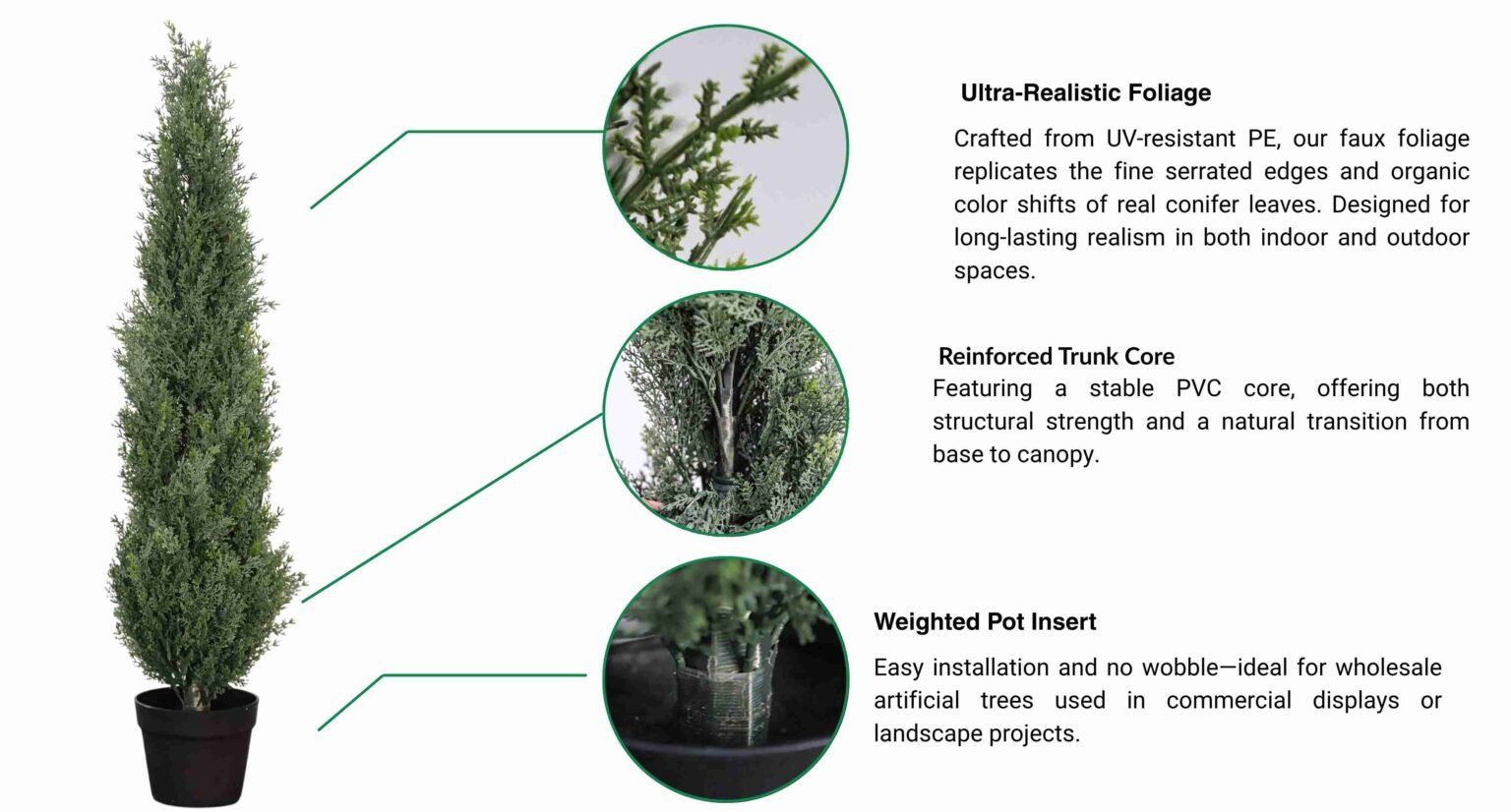 Artificial Cypress Tree – UV-Resistant Faux Green-Oakco